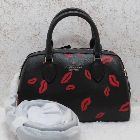 kate spade | Bags | Kate Spade Madison Lip Toss Print Small Duffle ...